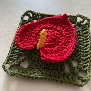 Anthurium Flower Crochet Pattern Granny Square - Floral Elegance for ...
