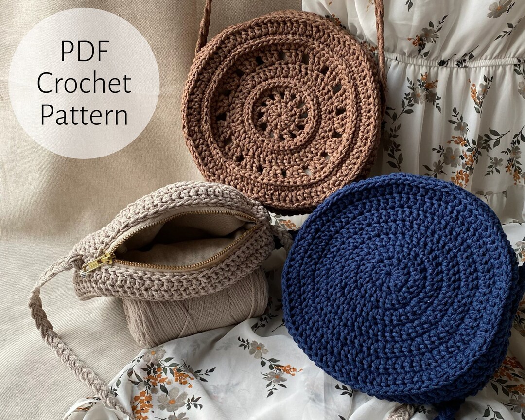 Lined Summer Bag Crochet Pattern PDF Round Bag With Lining - Etsy