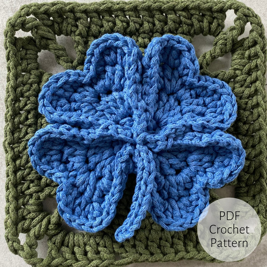 Crochet Four Leaf Clover Granny Square Pattern (PDF Download) - Etsy