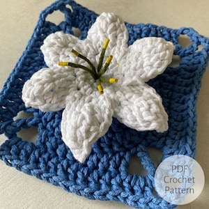 Elegant Crochet Easter Lily Granny Square - Spring Floral Crochet ...