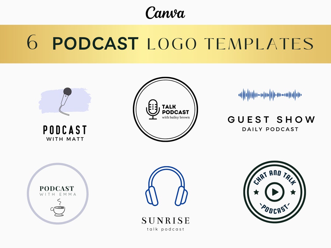 Podcast Logo Design, Podcast Logo Template, Podcast Sign, Podcast Kit ...