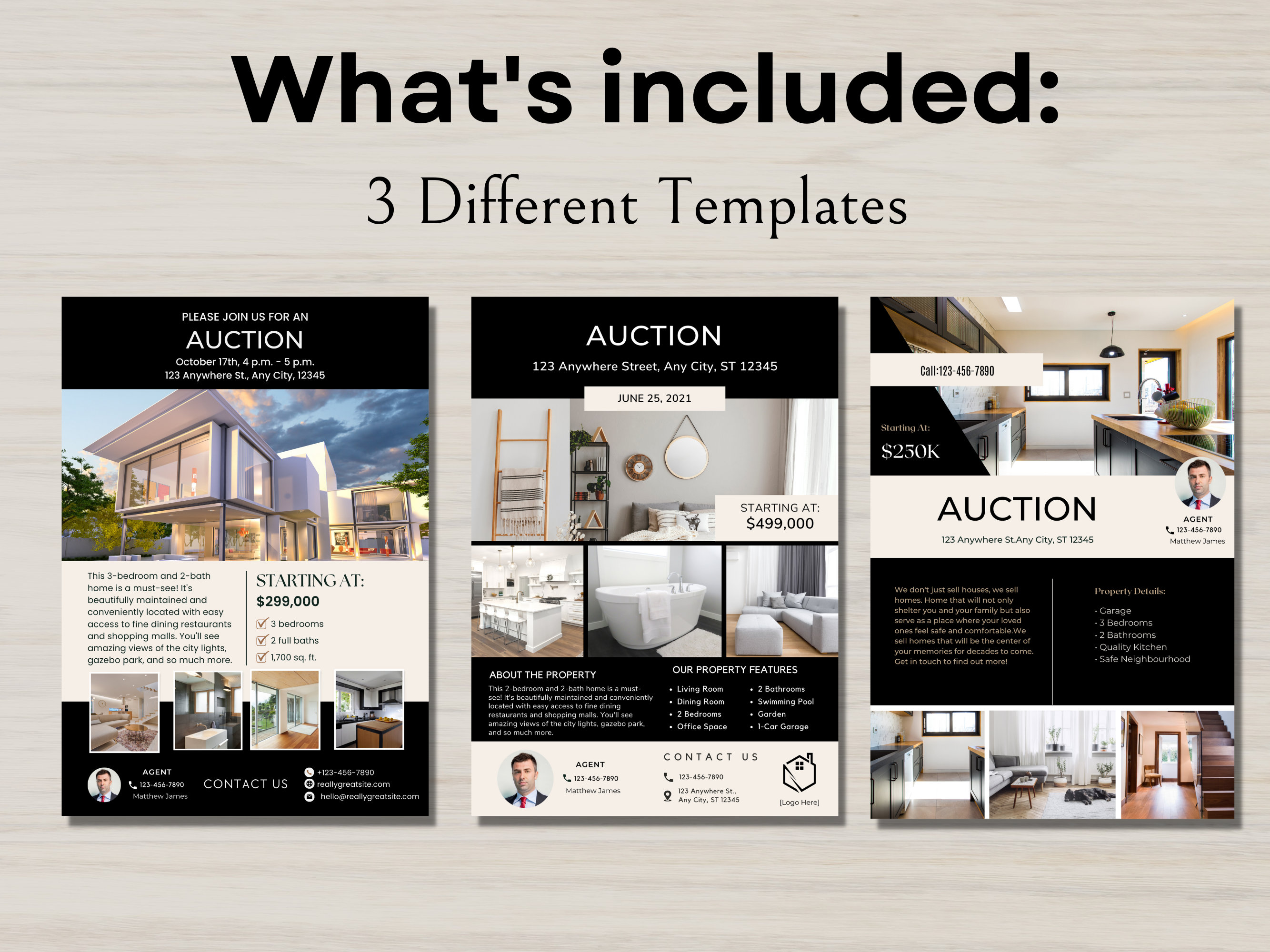 Auction Flyer Template, Real Estate Flyer Templates, Real Estate ...