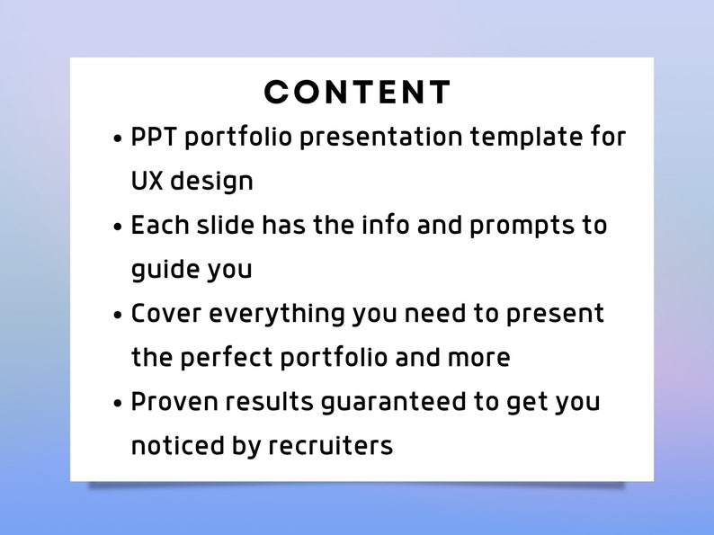 UX Portfolio Template, UX Design Template, UX Research, Powerpoint ...