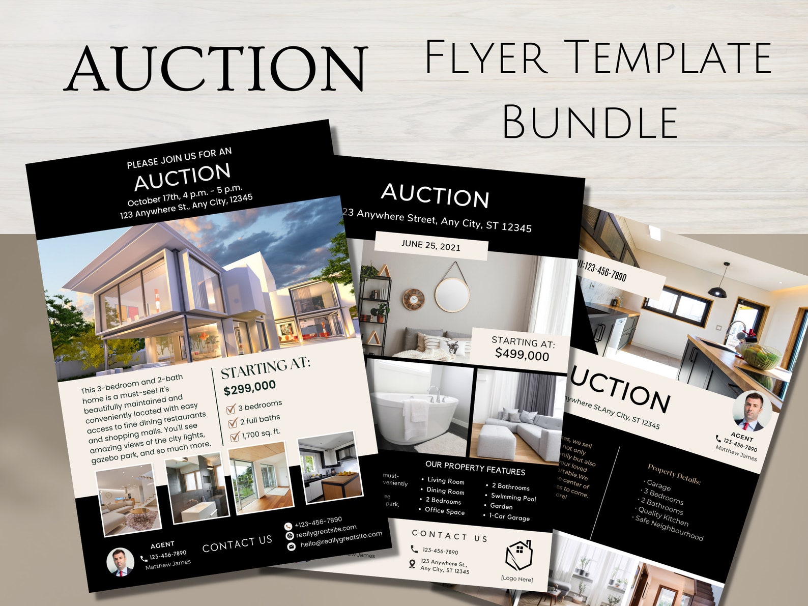 Auction Flyer Template, Real Estate Flyer Templates, Real Estate ...