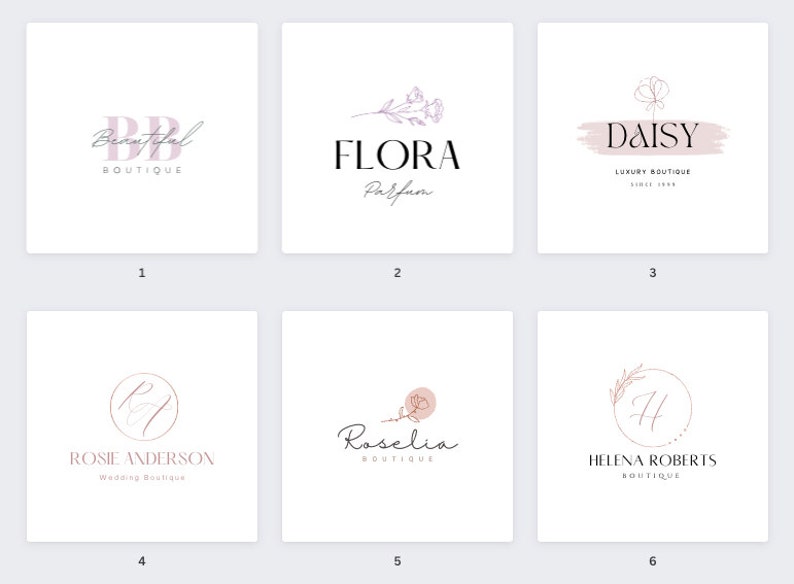 6 Boutique Logo Design Templates, Cosmetic Logo Design, Logo Branding ...