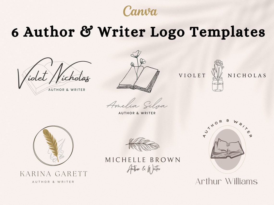 Author Logo Design, Writer Logo, Logo for Authors and Writers, Blogger ...