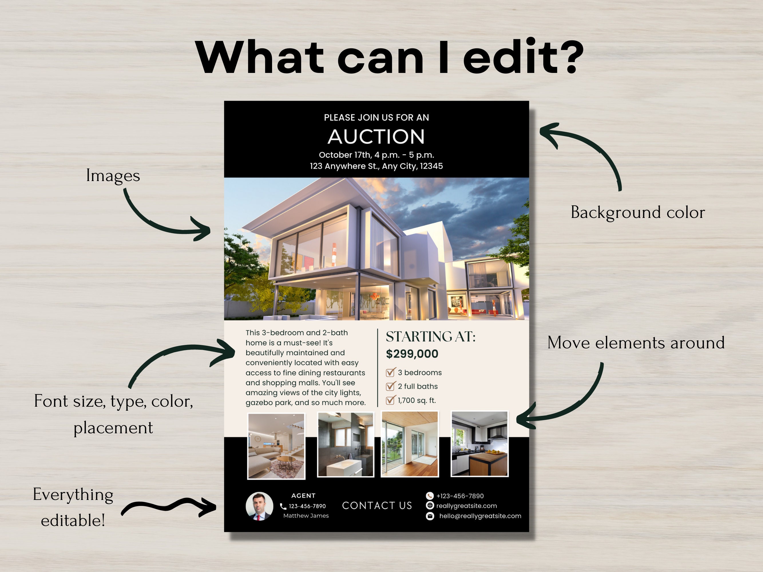 Auction Flyer Template, Real Estate Flyer Templates, Real Estate ...