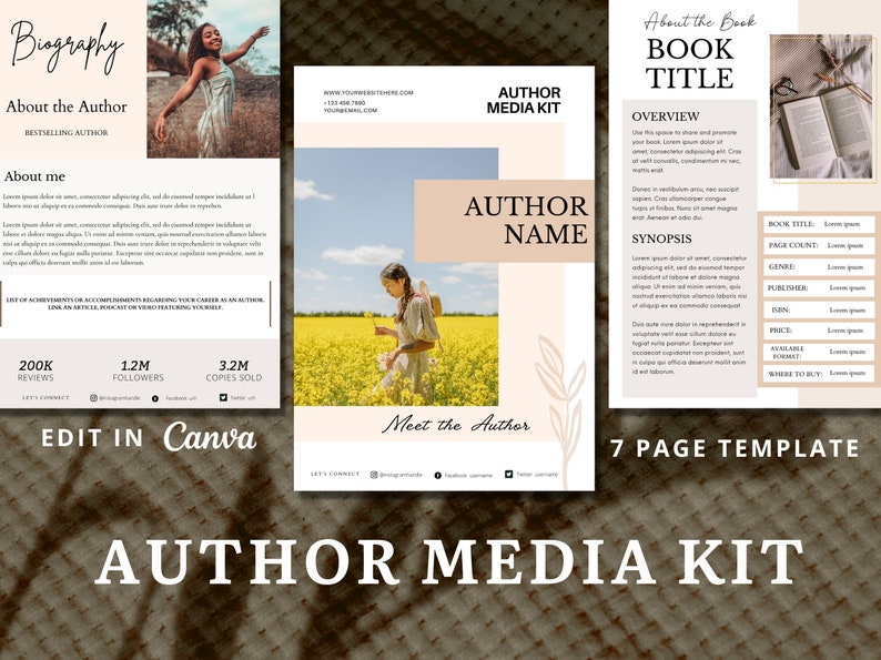 Author Media Kit, Templates for Book Publicity, Marketing for Authors ...
