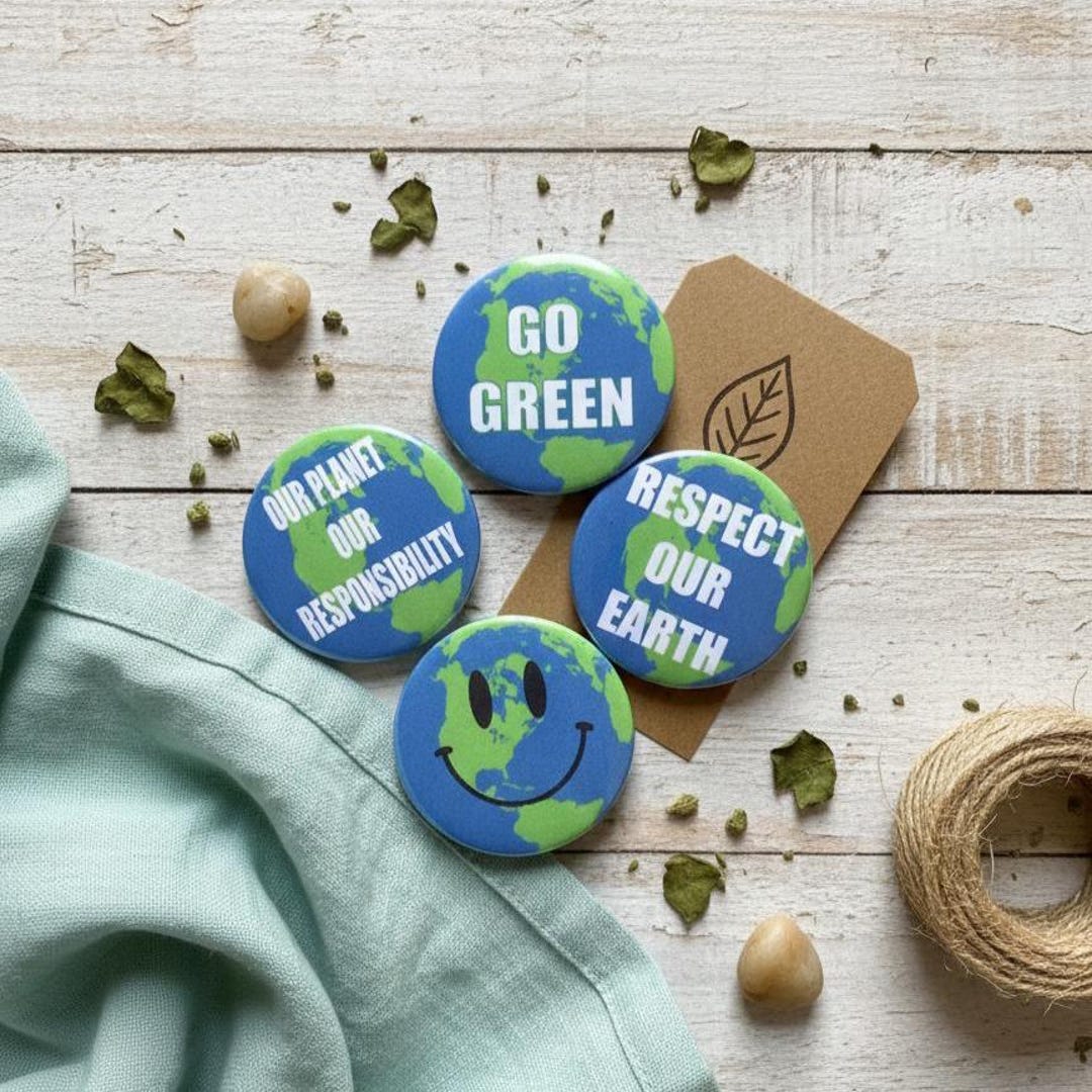 Wear Your Values: Eco-conscious Button Badges - Etsy UK