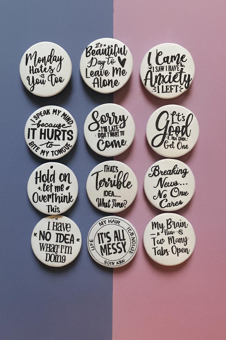 Sarcastic and Humorous Badges, Suits All Ages, Fun Badges SET 1 - Etsy