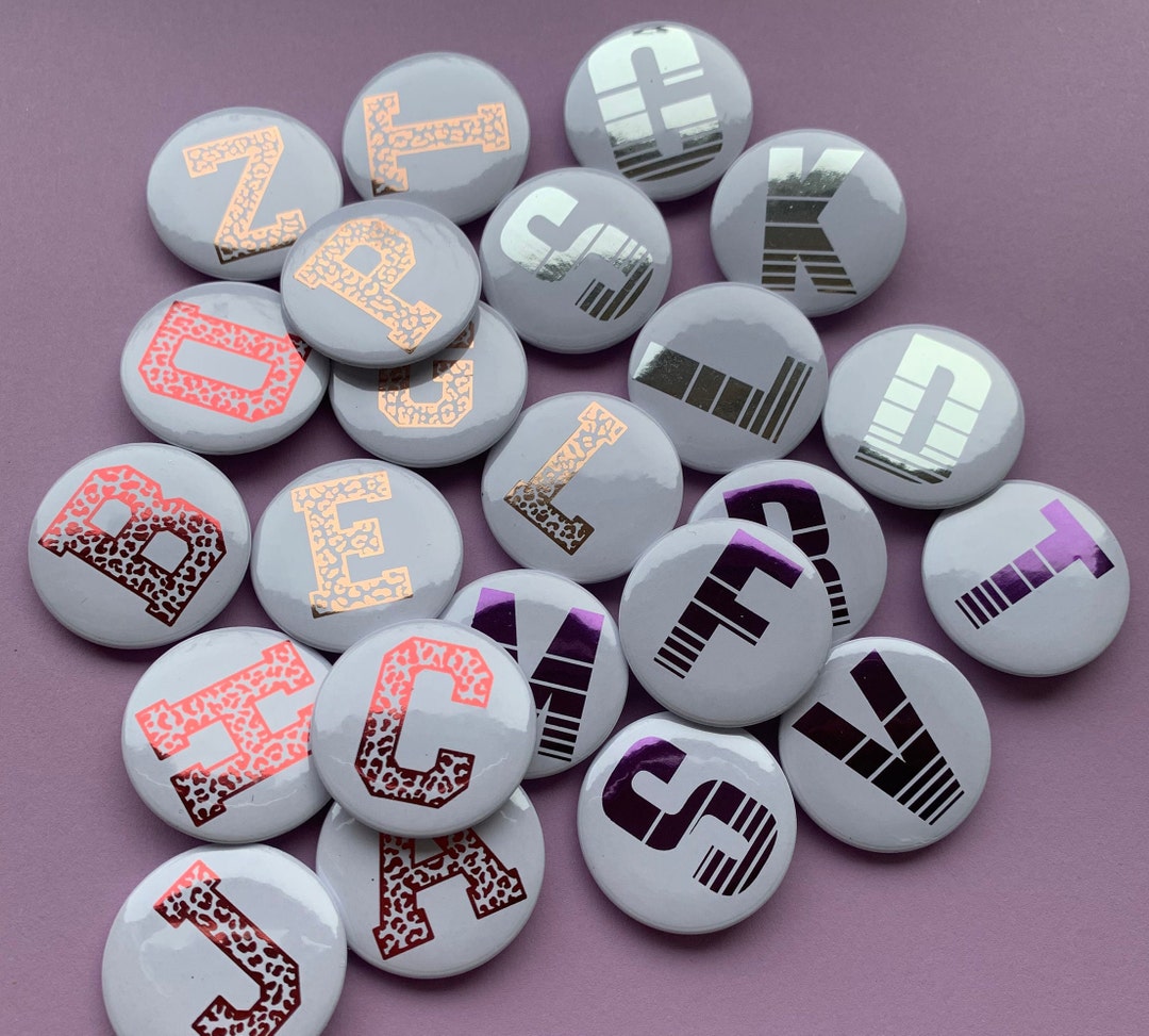 Shiny Foiled Alphabet Badges: Initials, Capital Letter, Upper Case ...
