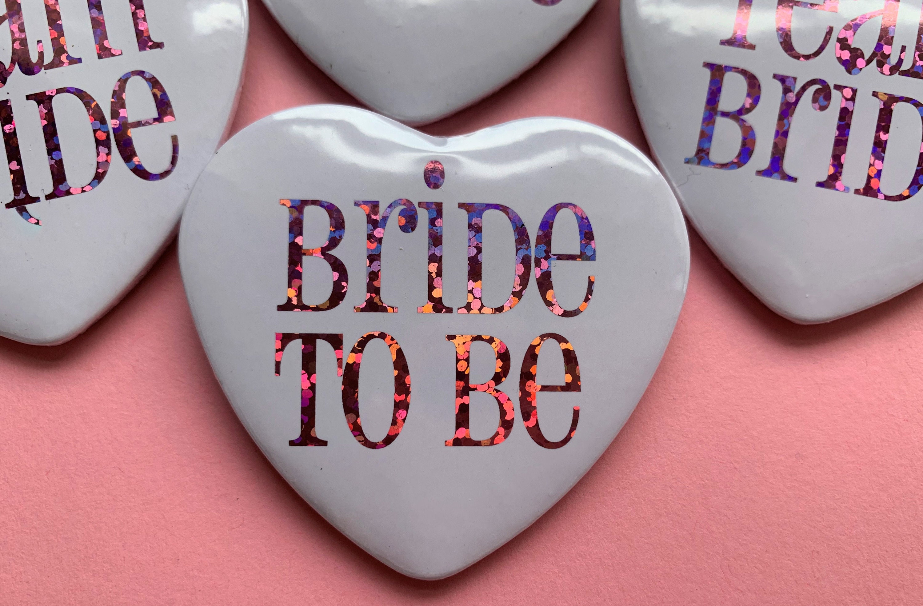 Team Bride Heart Shaped Pin Badges, Hen Party. - Etsy UK