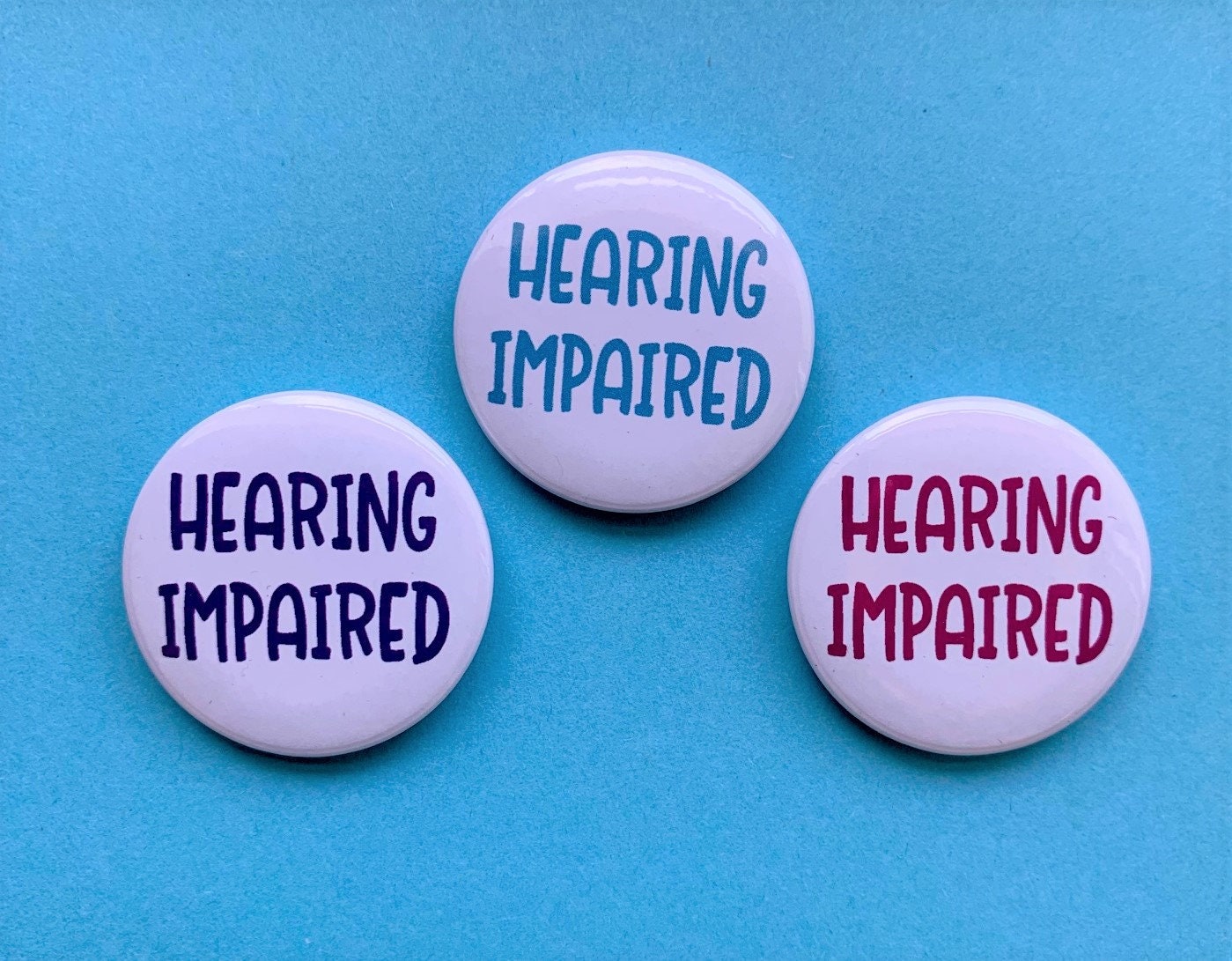 Hearing Impaired Pin Button Badge - Etsy