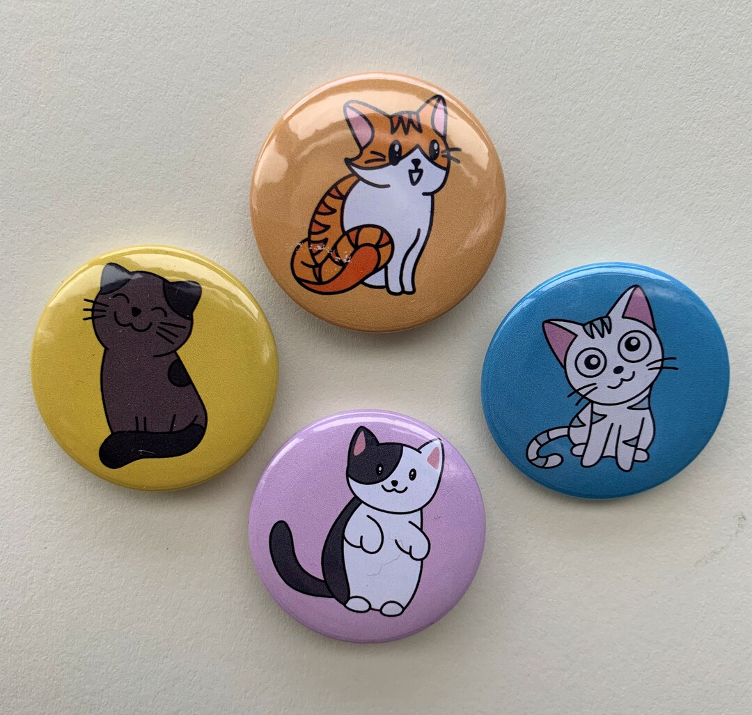 Cute Kitten Cat Badges. Assorted Cats. - Etsy