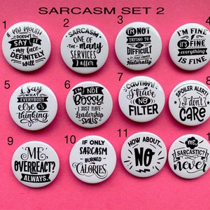 Sarcastic and Humorous Badges, Suits All Ages, Fun Badges SET 2 - Etsy