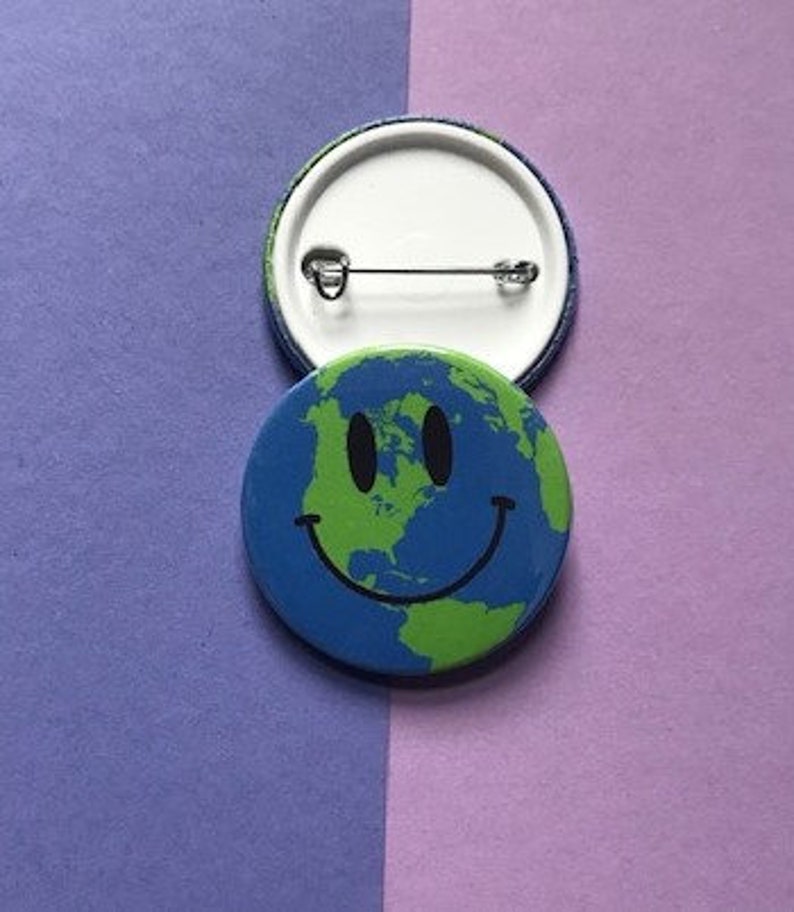 Eco, Go Green, Respect Our Earth, Smiley Earth Badge - Etsy