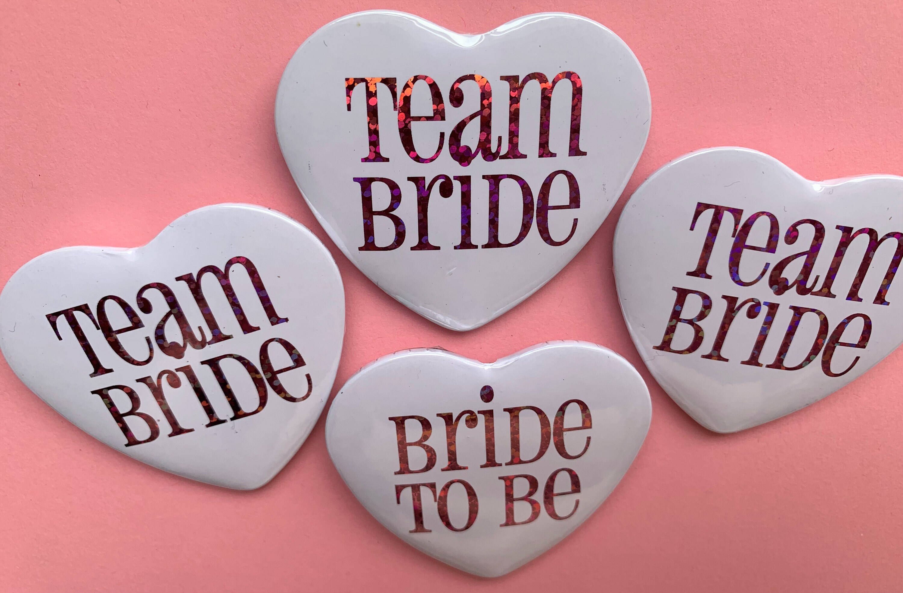 Team Bride Heart Shaped Pin Badges Hen Party. - Etsy UK