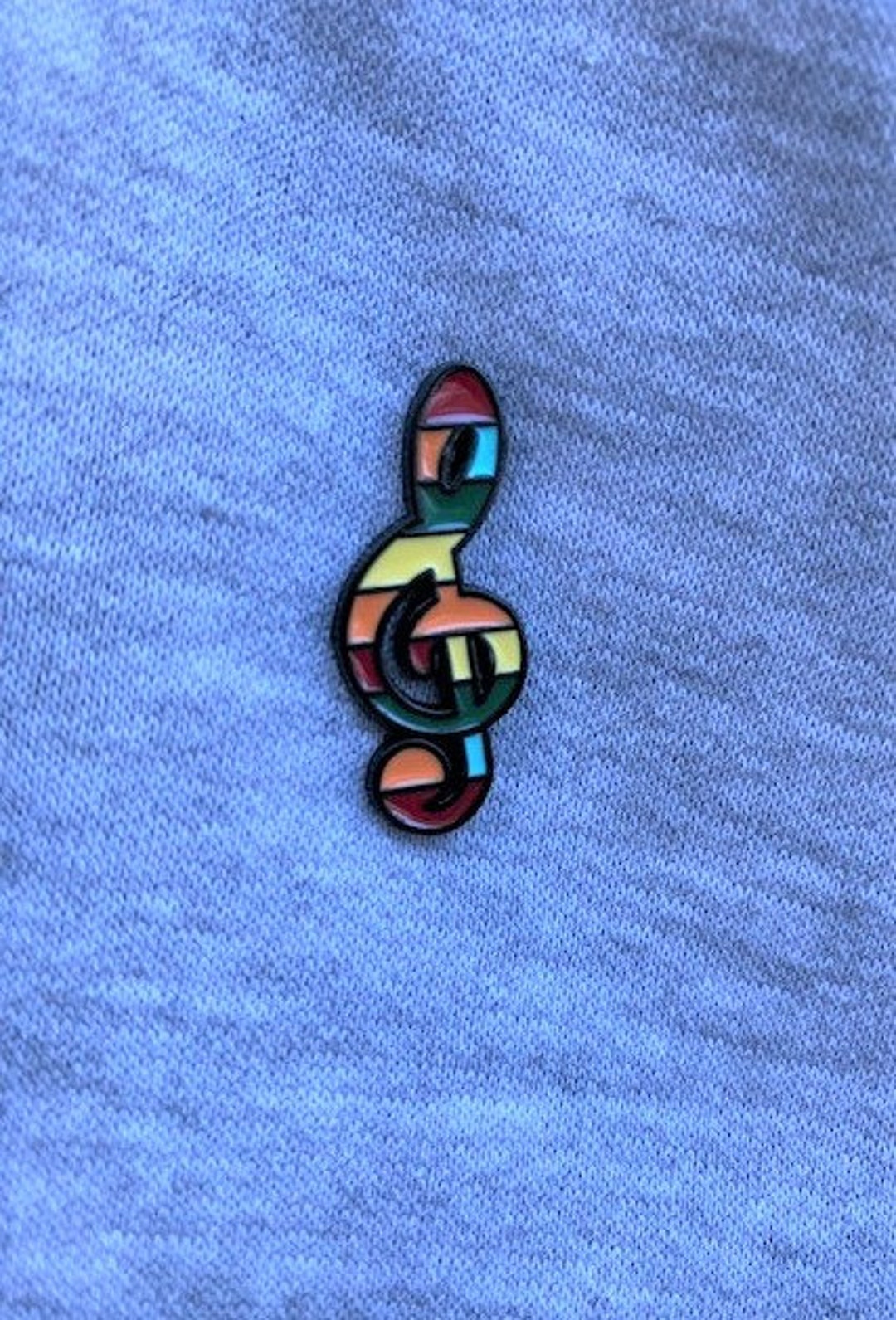 Treble Clef Enamel Badge Etsy Uk
