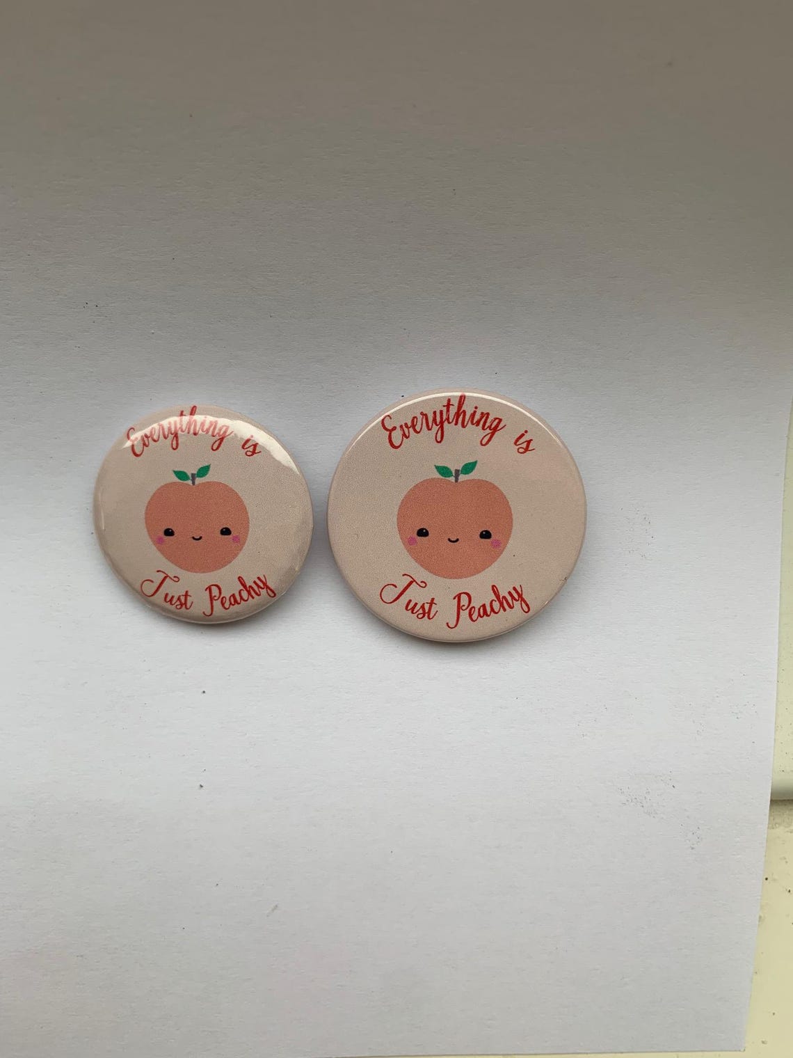 Everything is Just Peachy Pin Button Badge - Etsy