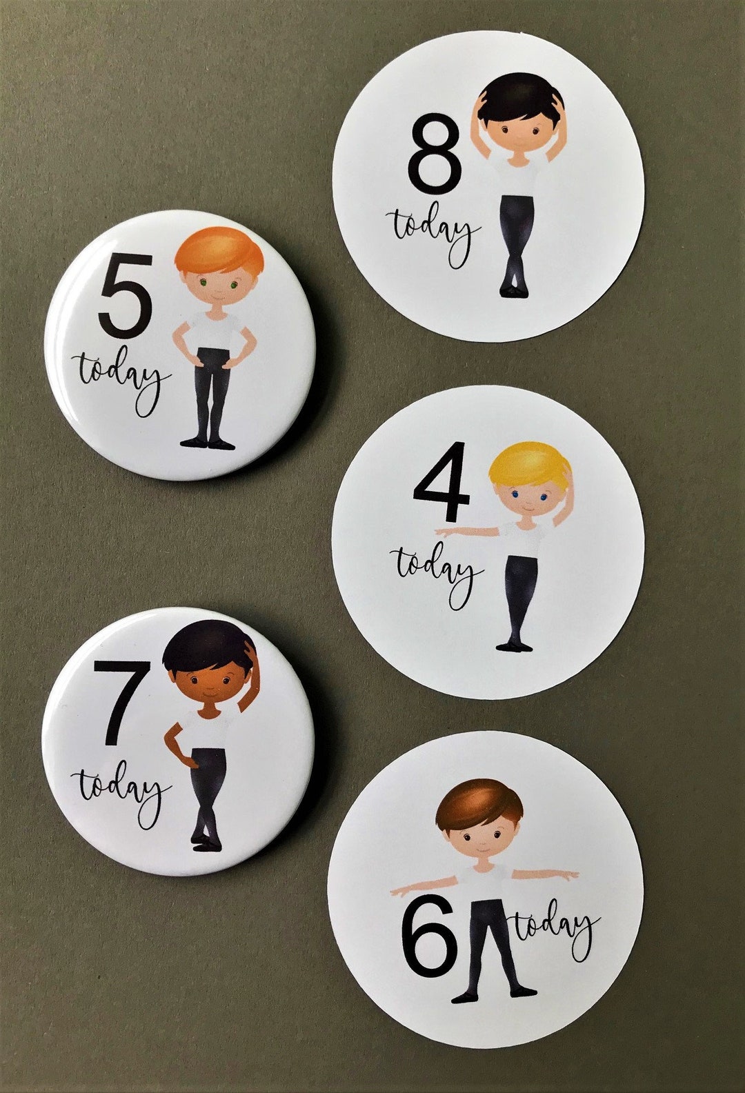 Boy Ballet Dancer Birthday Badge: Any Age, Any Hair Color (58mm) - Etsy