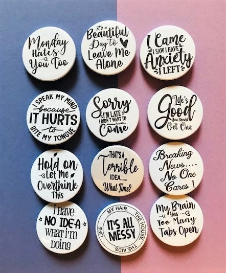 Sarcastic and Humorous Badges, Suits All Ages, Fun Badges SET 1 - Etsy