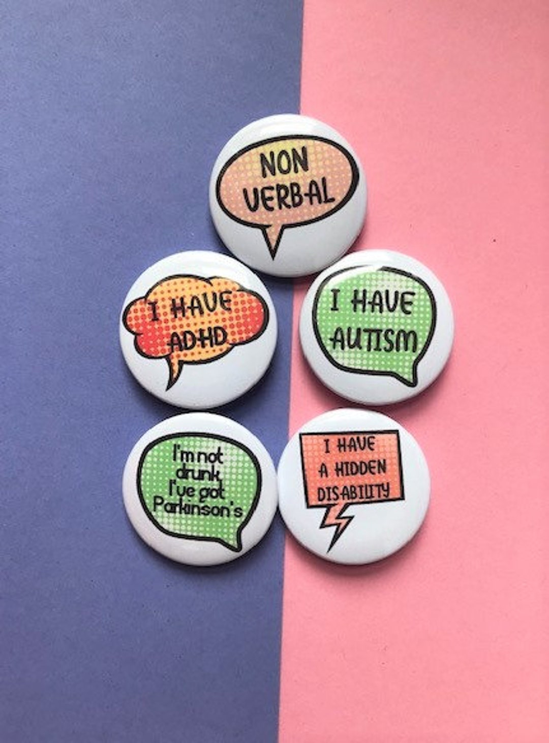 Hidden Disabilities, Parkinson's, ADHD, Autism Informative Badges - Etsy