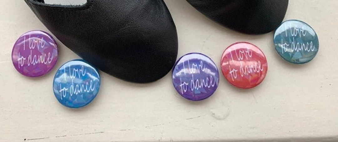 I Love to Dance Pin Button Badges. Sparkly Dance Badge - Etsy UK