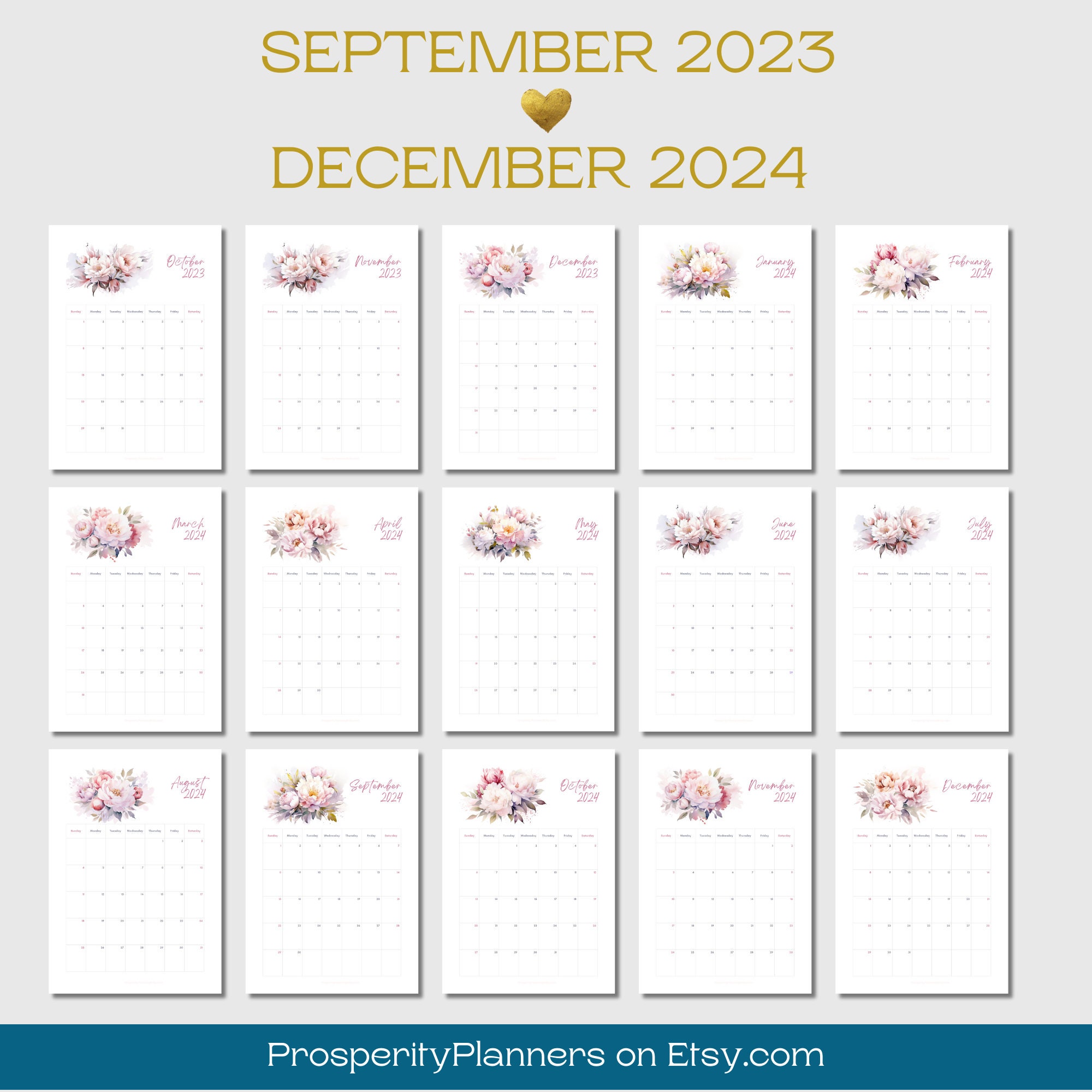 Monthly Planner Printable 2023-2024 Fillable Printable PDF - Etsy