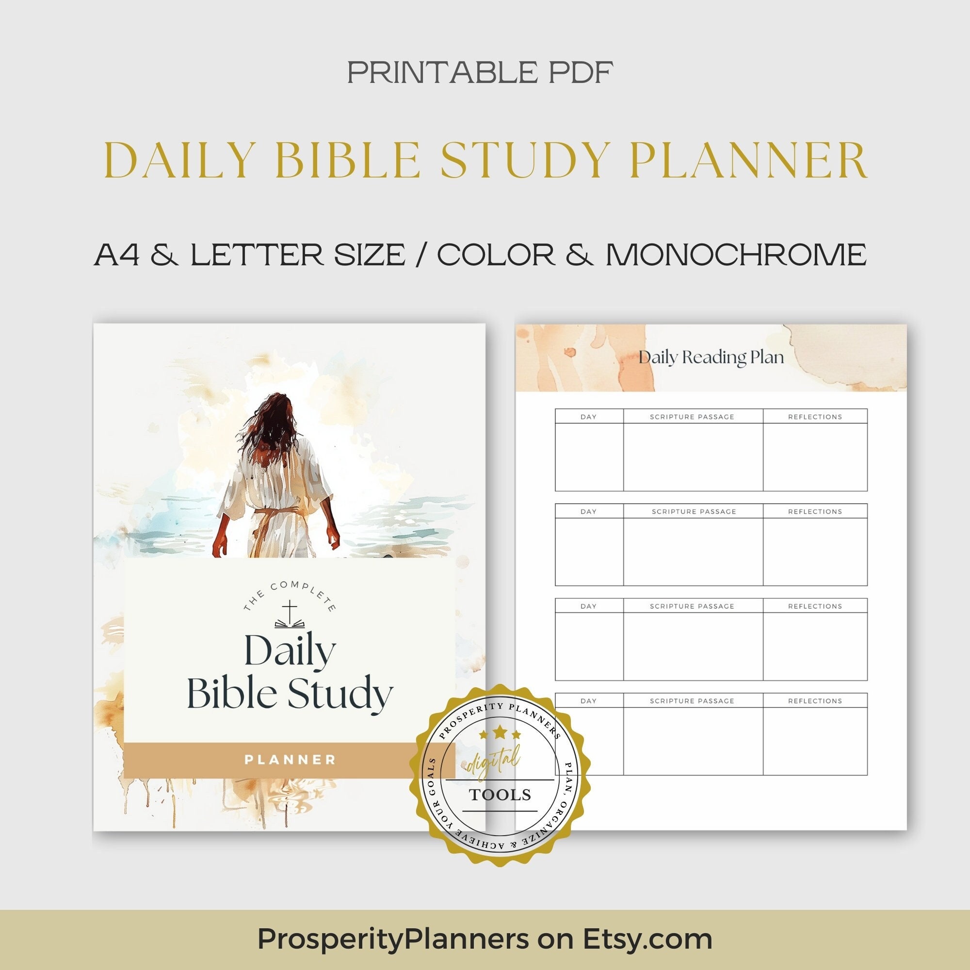 Daily Bible Study Planner Printable Faith Journal Christian Prayer ...