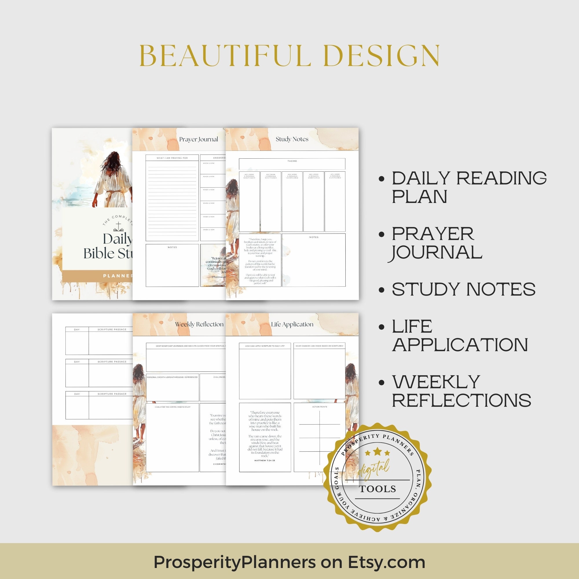 Daily Bible Study Planner | Printable Faith Journal | Christian Prayer ...