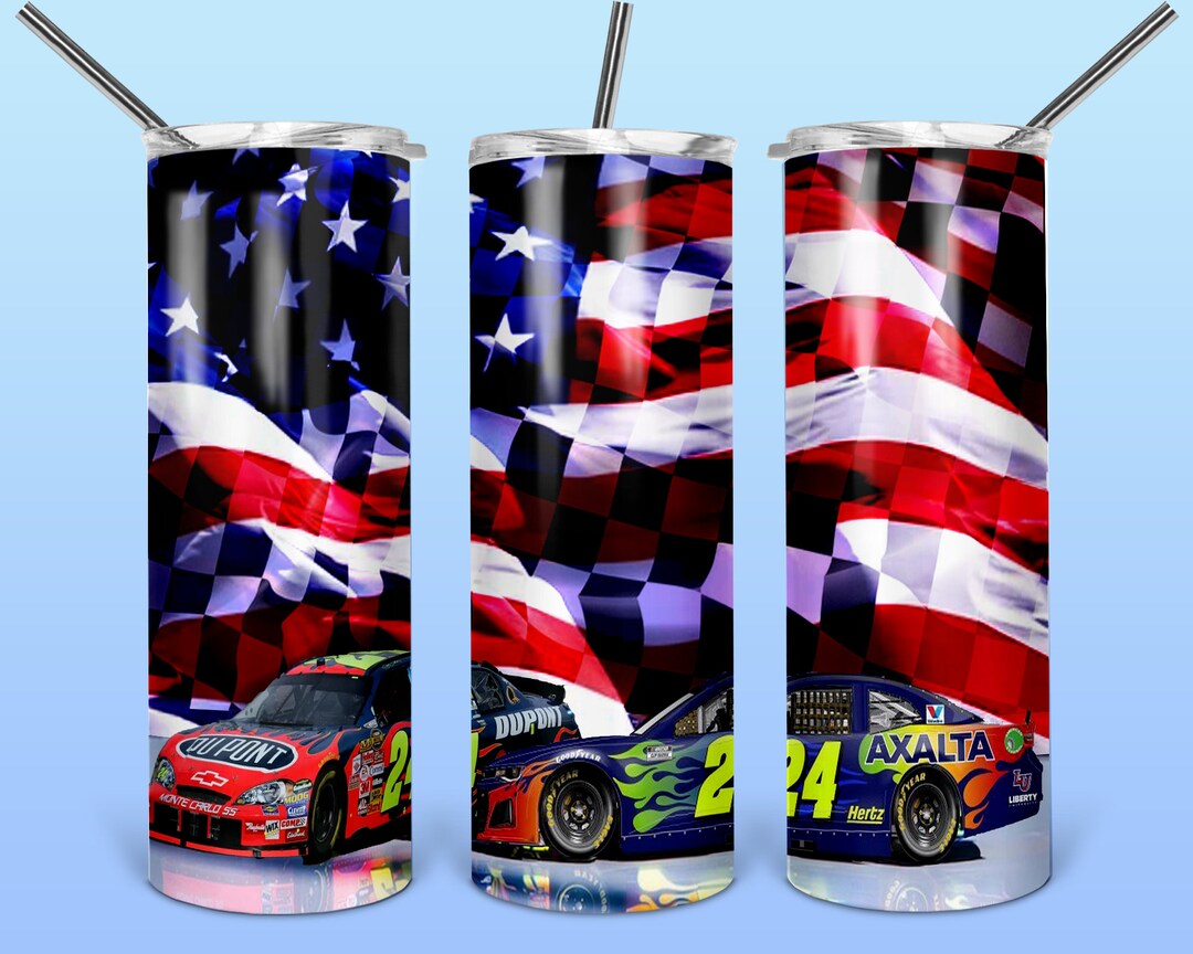 Racing American Flag #2 20oz Skinny Full Tumbler Wrap PNG Design - Etsy