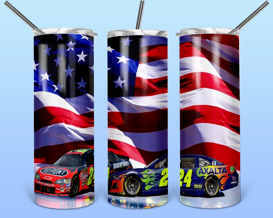 Racing American Flag 20oz Skinny Full Tumbler Wrap PNG Design - Etsy