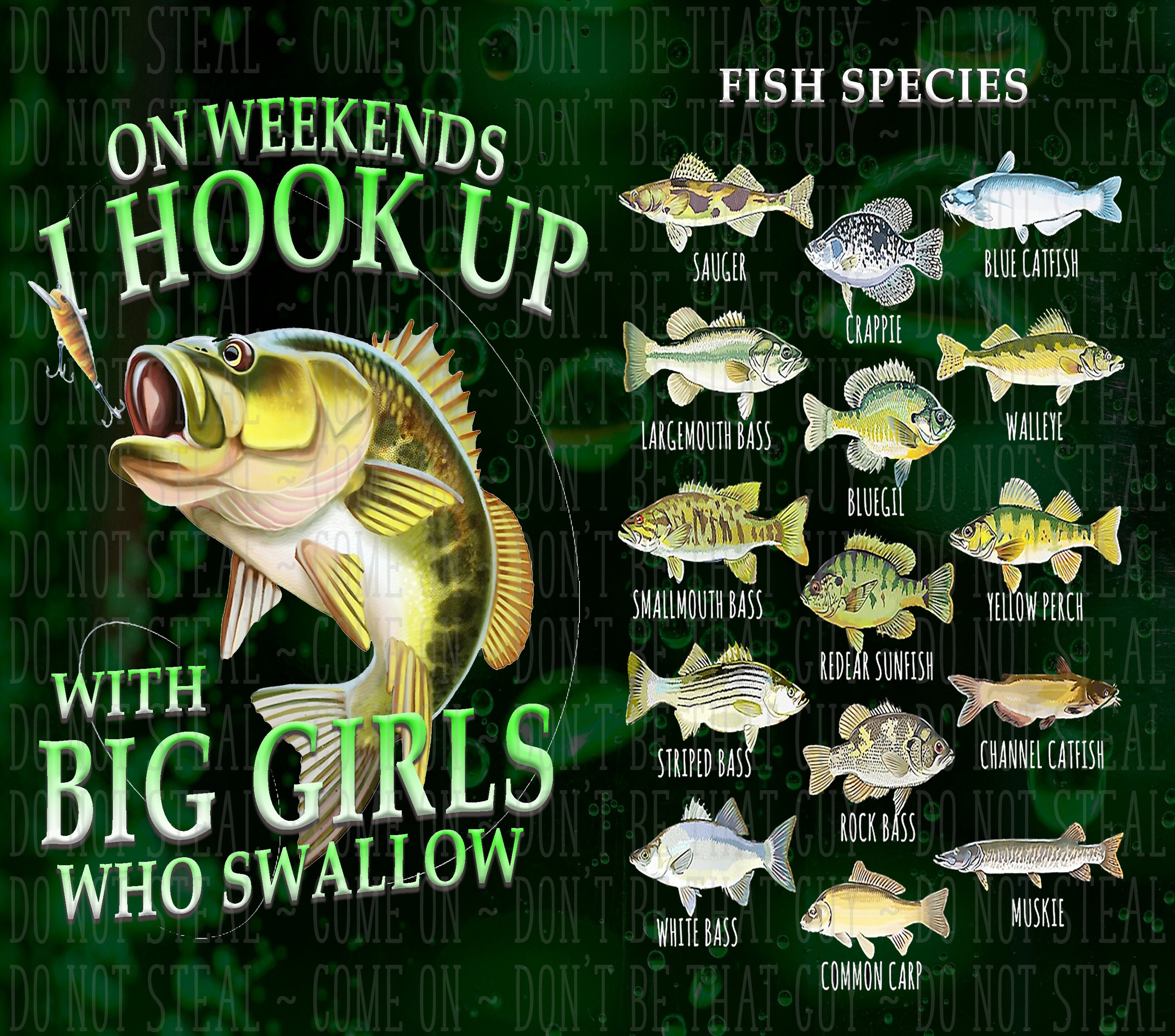 Fish Girls Hook-up 20oz Skinny Full Tumbler Wrap PNG Design - Etsy