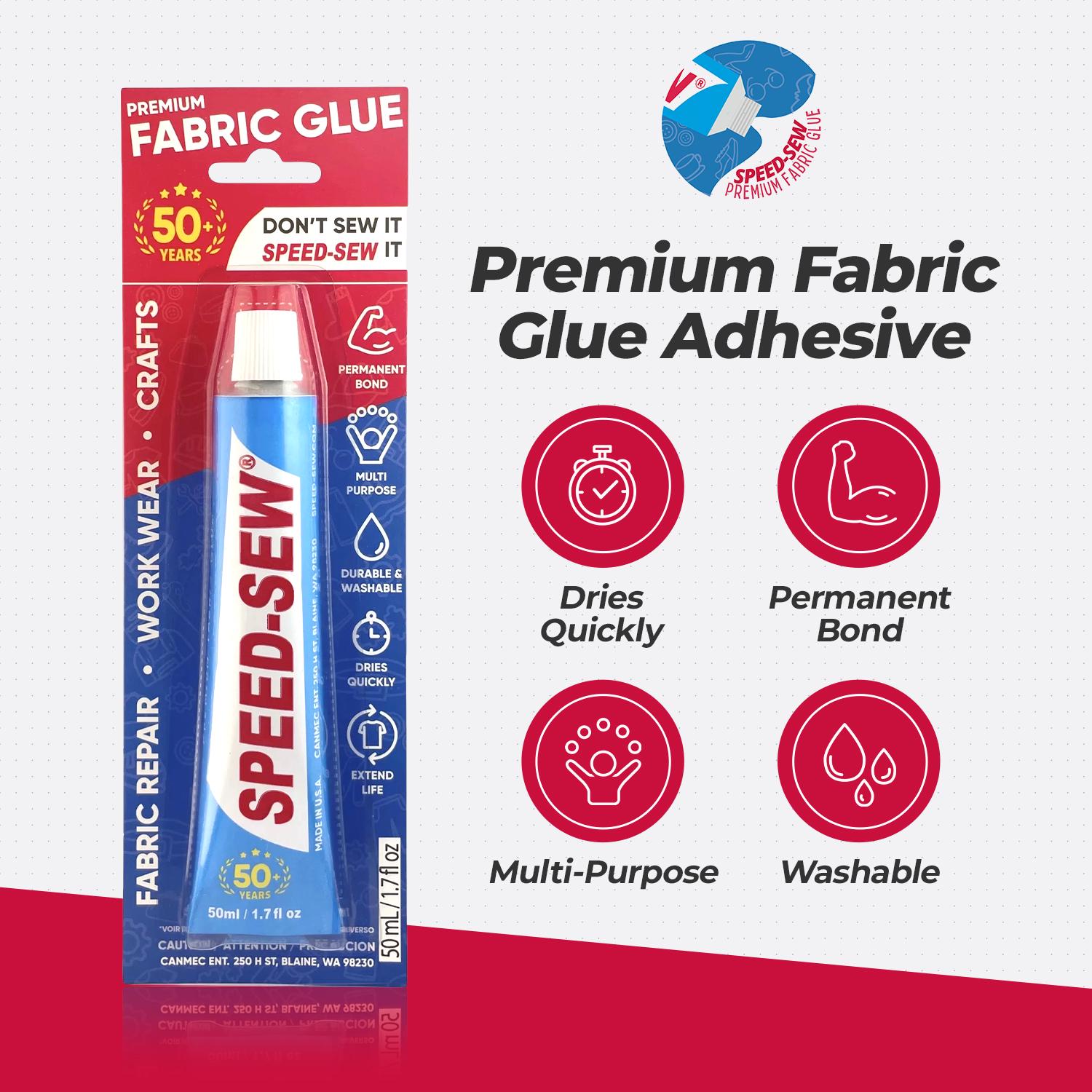 Speed-sew Fabric Glue: No Sew Adhesive for Denim, Upholstery - 12 Pack ...