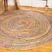 Cotton Multi-color Round Rugs Indian Handmade Cotton Round Purely Rugs ...