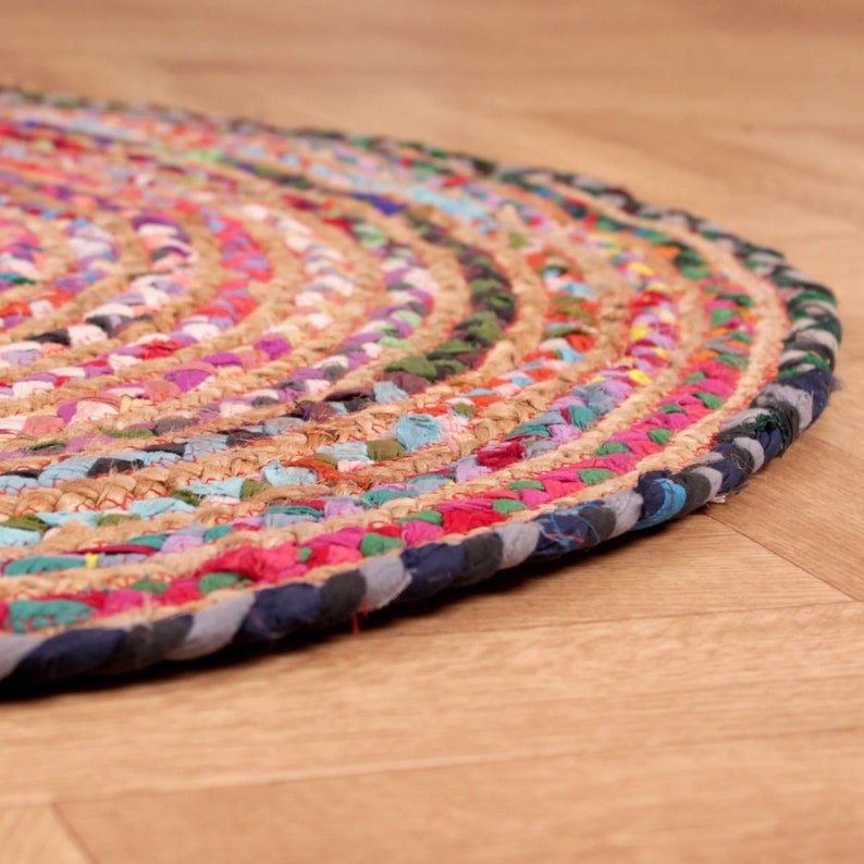 Cotton Multi-color Round Rugs Indian Handmade Cotton Round - Etsy