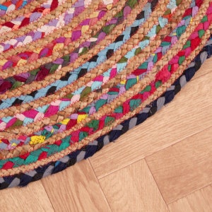 Cotton Multi-color Round Rugs Indian Handmade Cotton Round Purely Rugs ...