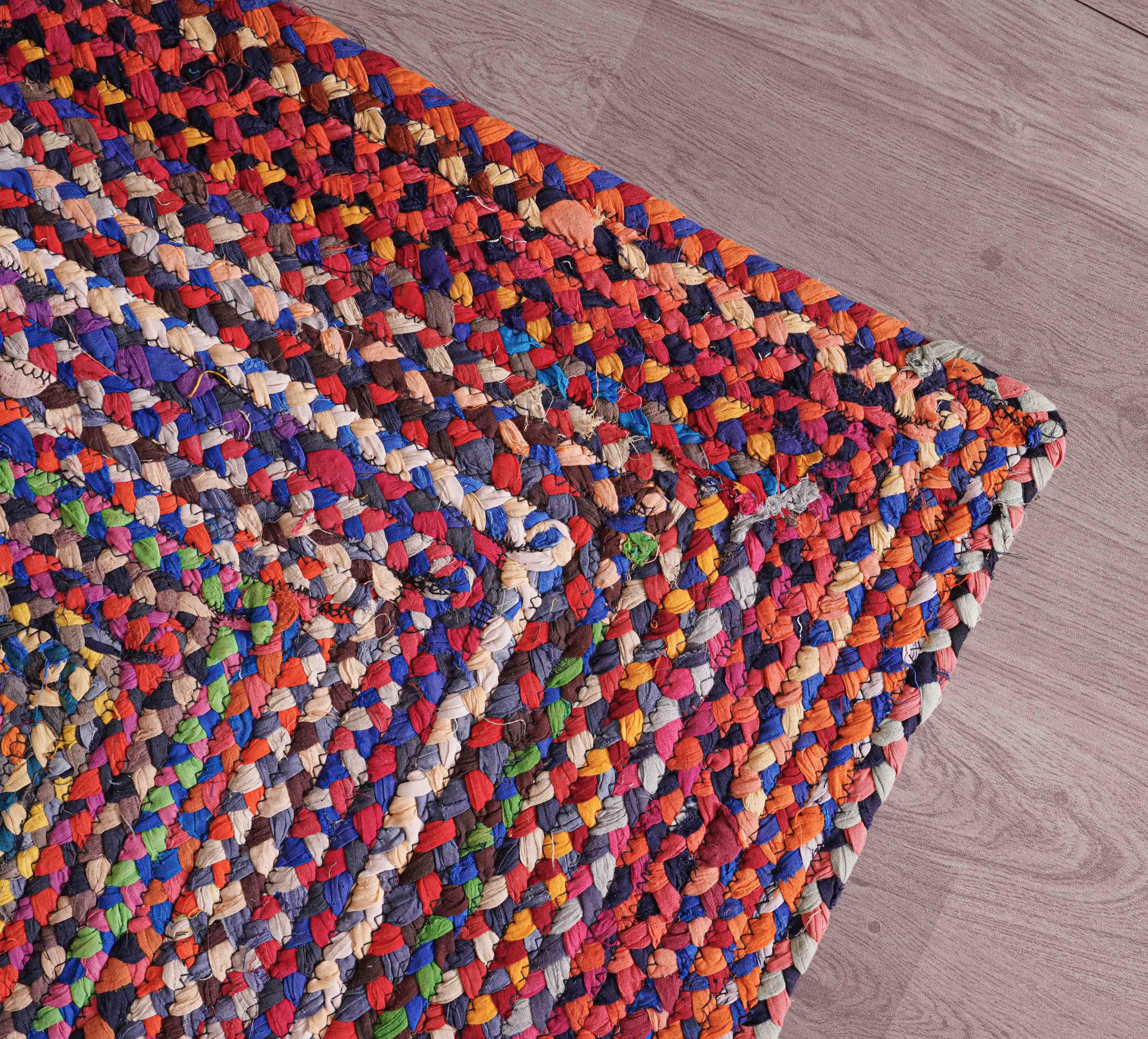 Handbraided Cotton Runner Rugs : Multicolor Chindi Large Size Runner ...