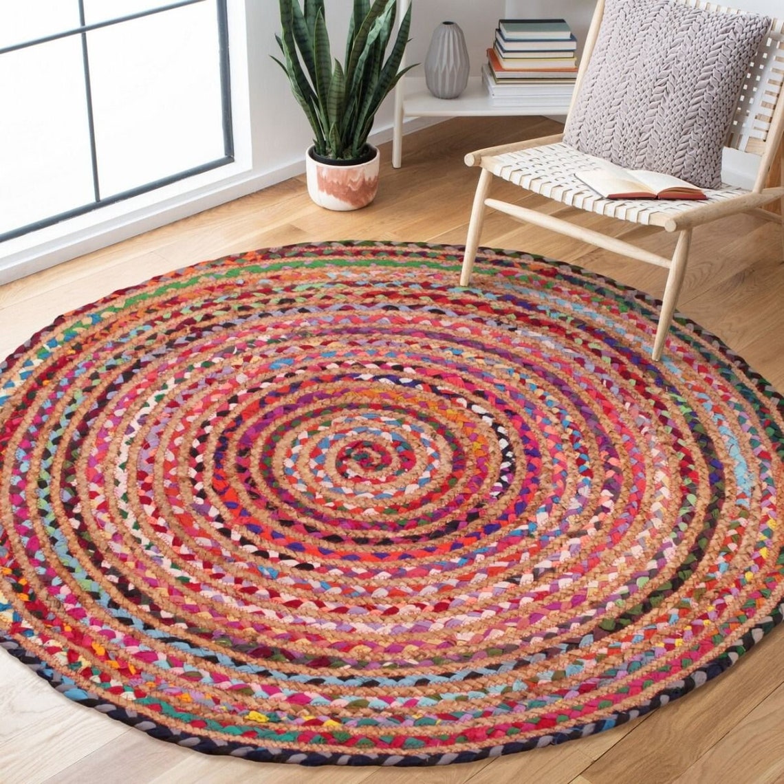 Cotton Multi-color Round Rugs Indian Handmade Cotton Round - Etsy