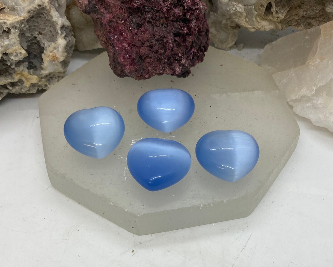 Periwinkle Cats Eye Pocket Stone - Etsy