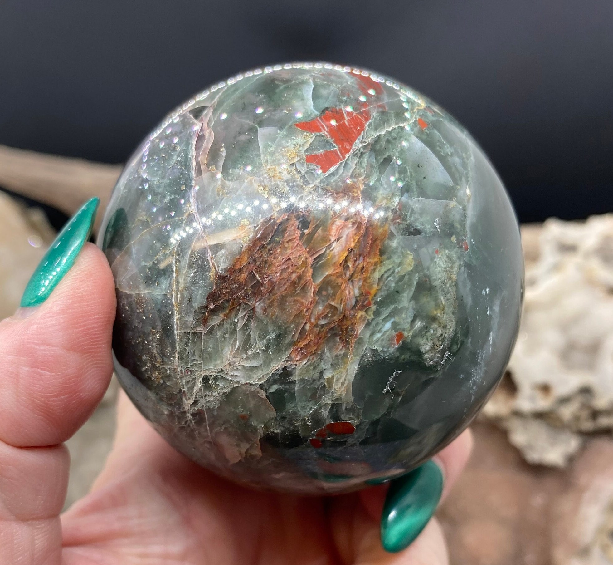 African Bloodstone Sphere 1.3lbs W Stand - Etsy