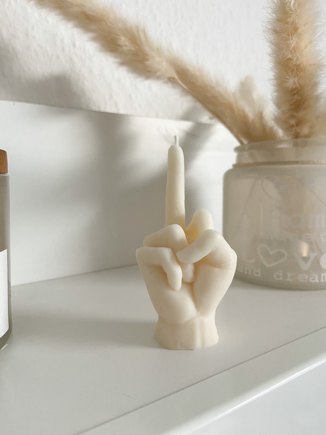 Mittelfinger Kerze aus Rapswachs im Bohoo Stil für deine Wohnung - Etsy.de