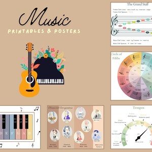 Set of 8 Music Teaching Printable Handouts / Posters - Etsy UK