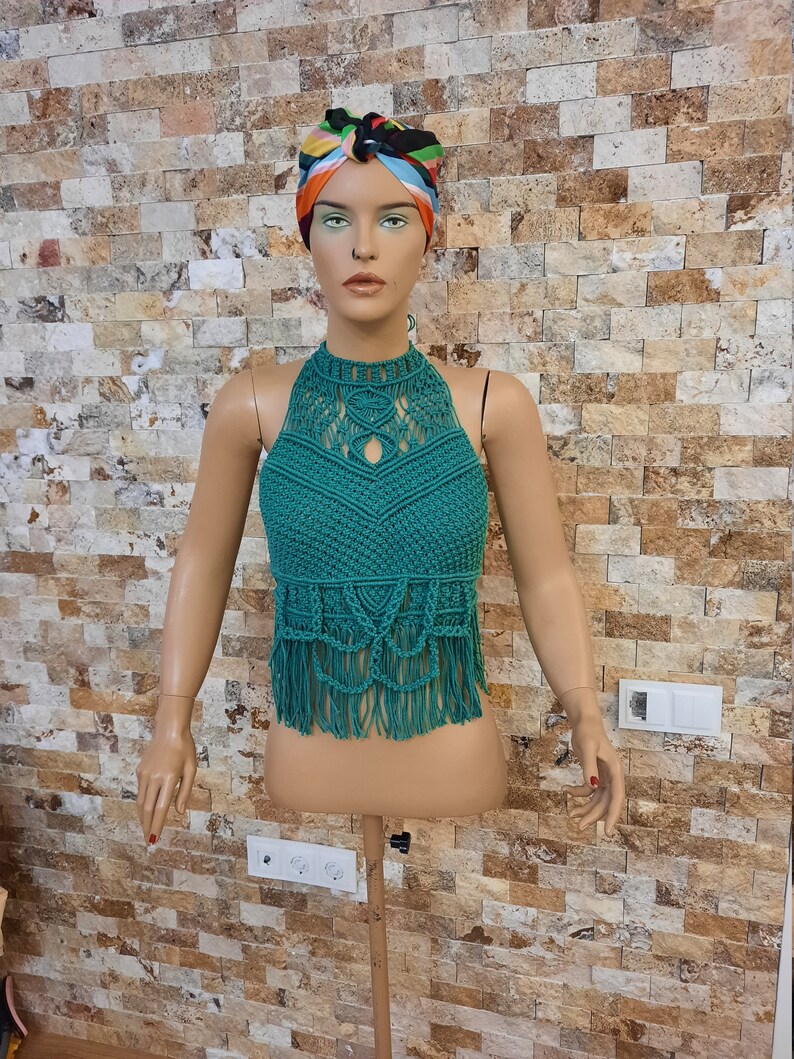 Macrame Outfit, Festival Crop Top, Macrame Dress, Rave Outfit, Goddess ...