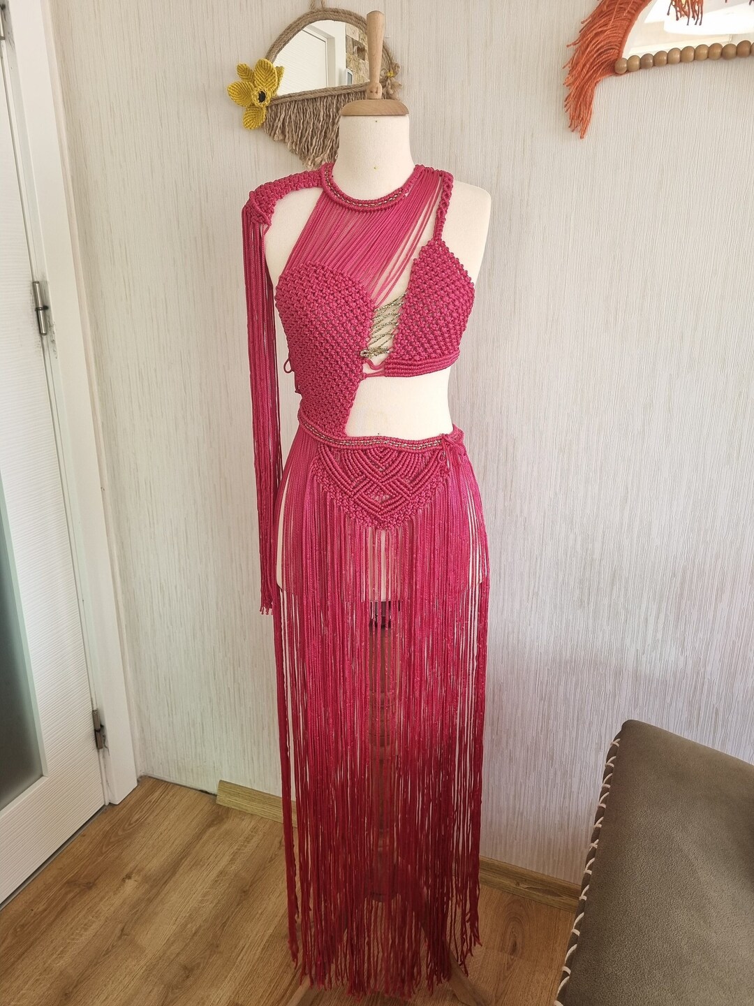 Macrame Dress, Egyptian Dress, Cleopatra Costume, Burlesque Costume ...