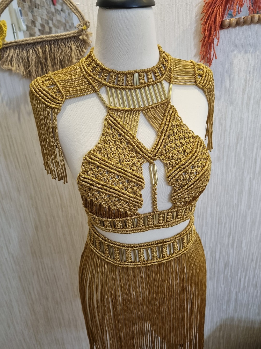 Macrame Dress, Macrame Clothing, Burning Man Festival Outfit, Dancer ...