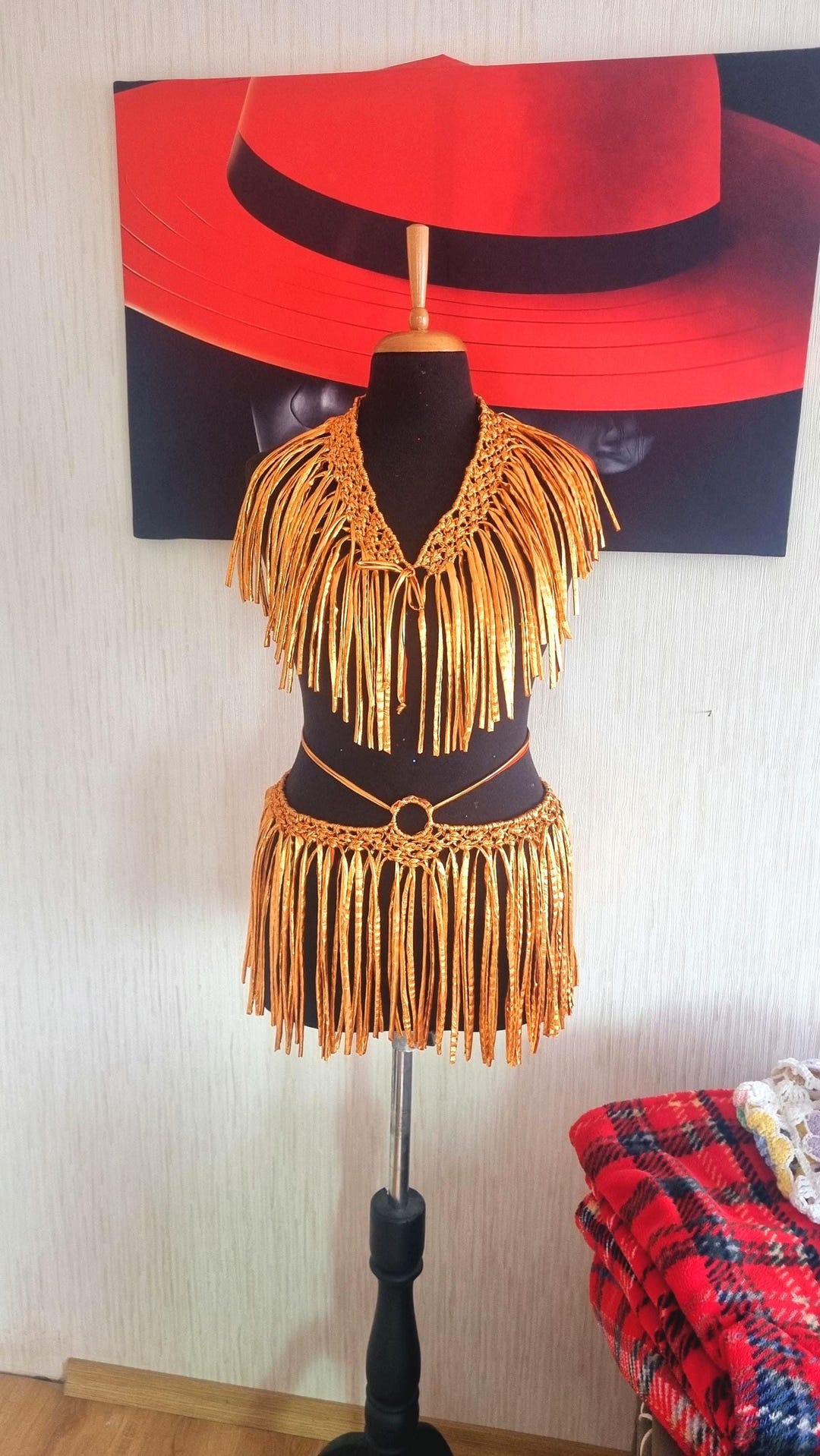 Shinny Tasel Macrame Set,burlesque Shimmy Belt, Cher Outfit, Drag Queen ...