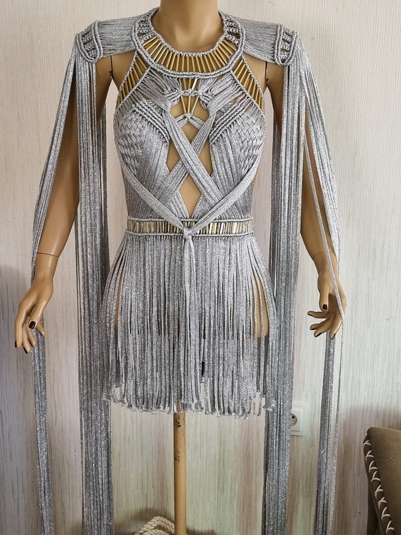 Festival Outfit, Cleopatra Dress, Macrame Dress, Rave Outfit, Goddess ...