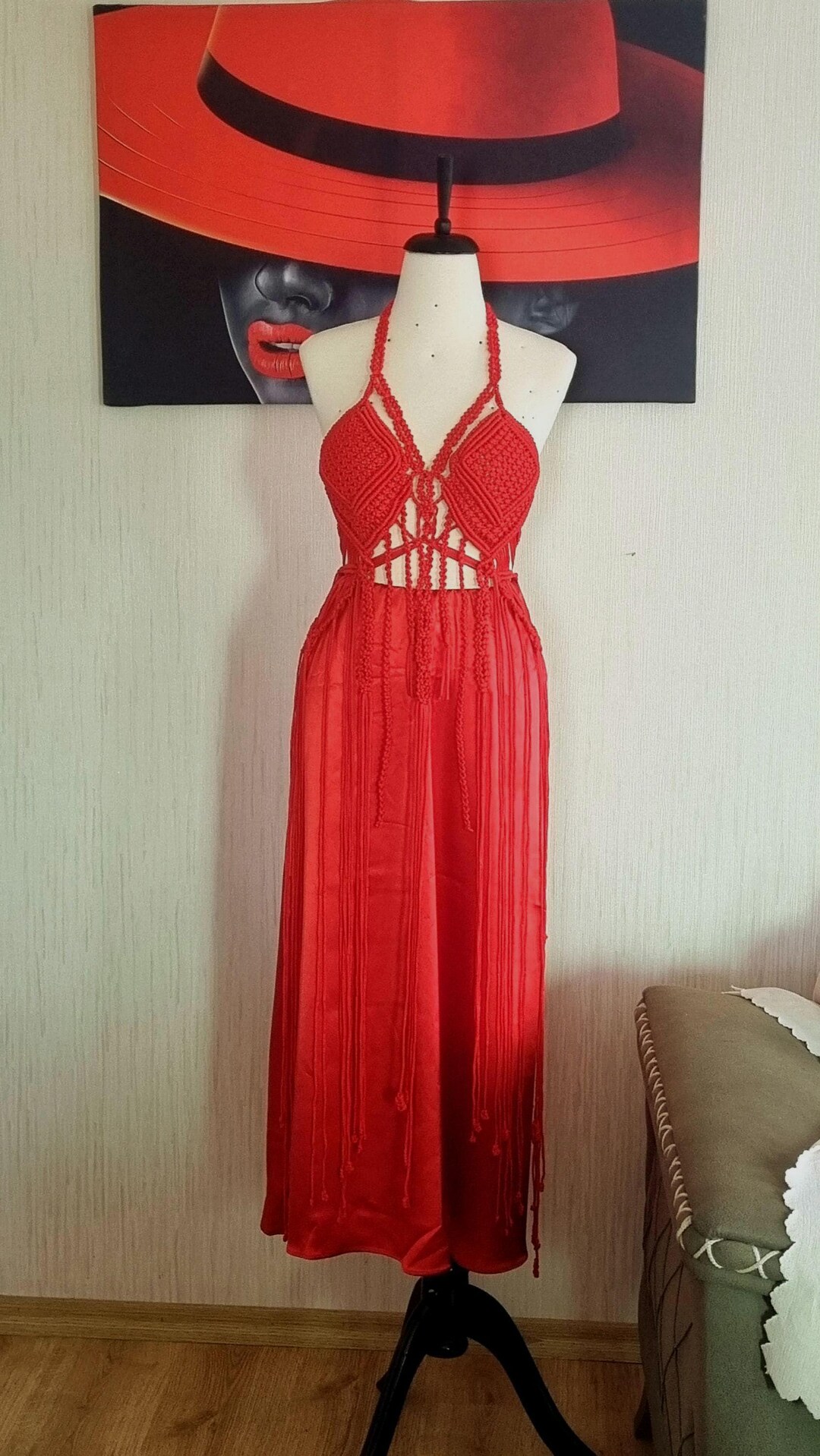 Cleopatra Dress, Robe Red Sheer, Moulin Rouge, Drag Queen Costume ...