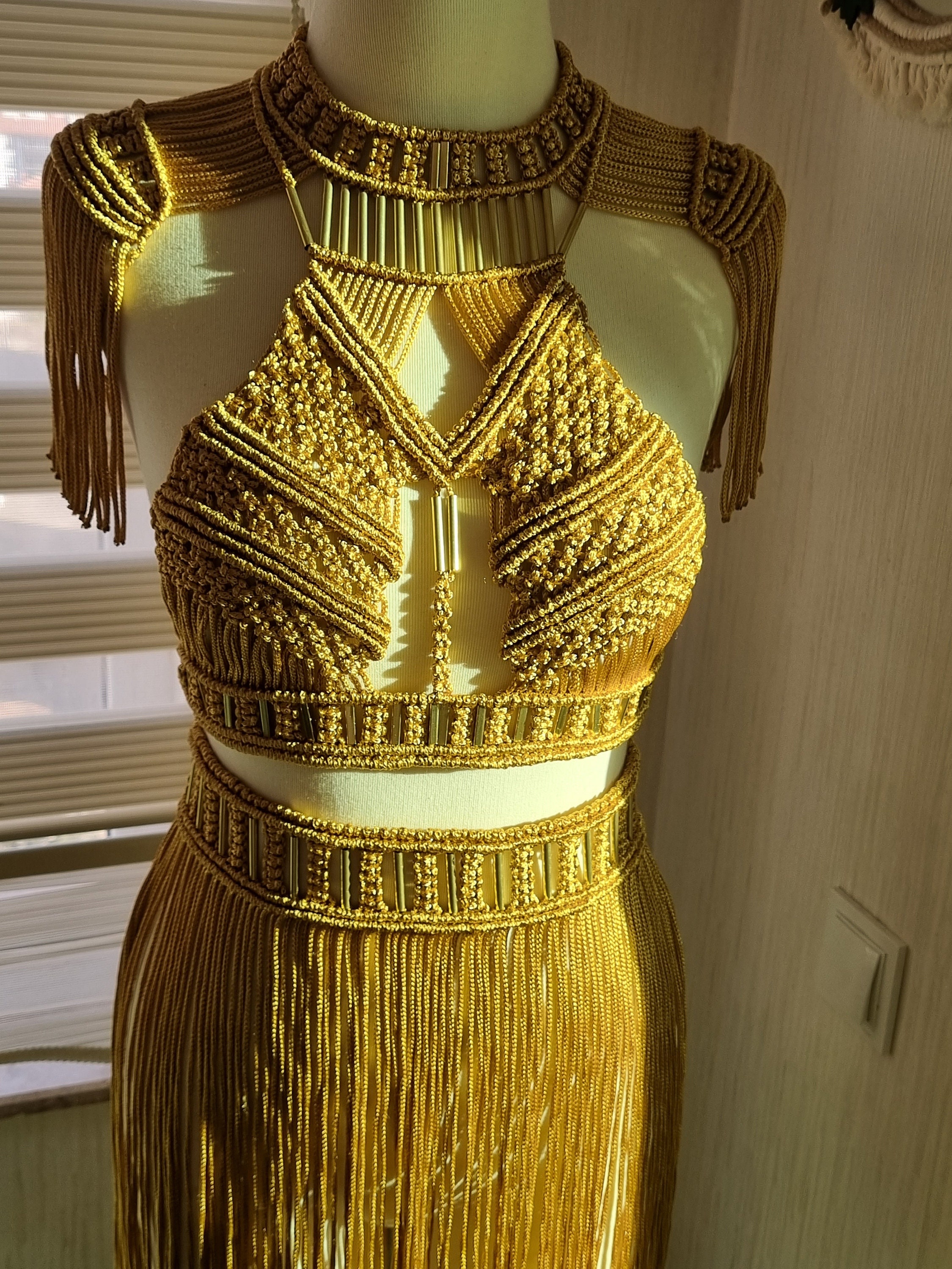 Macrame Dress, Macrame Clothing, Burning Man Festival Outfit, Dancer ...